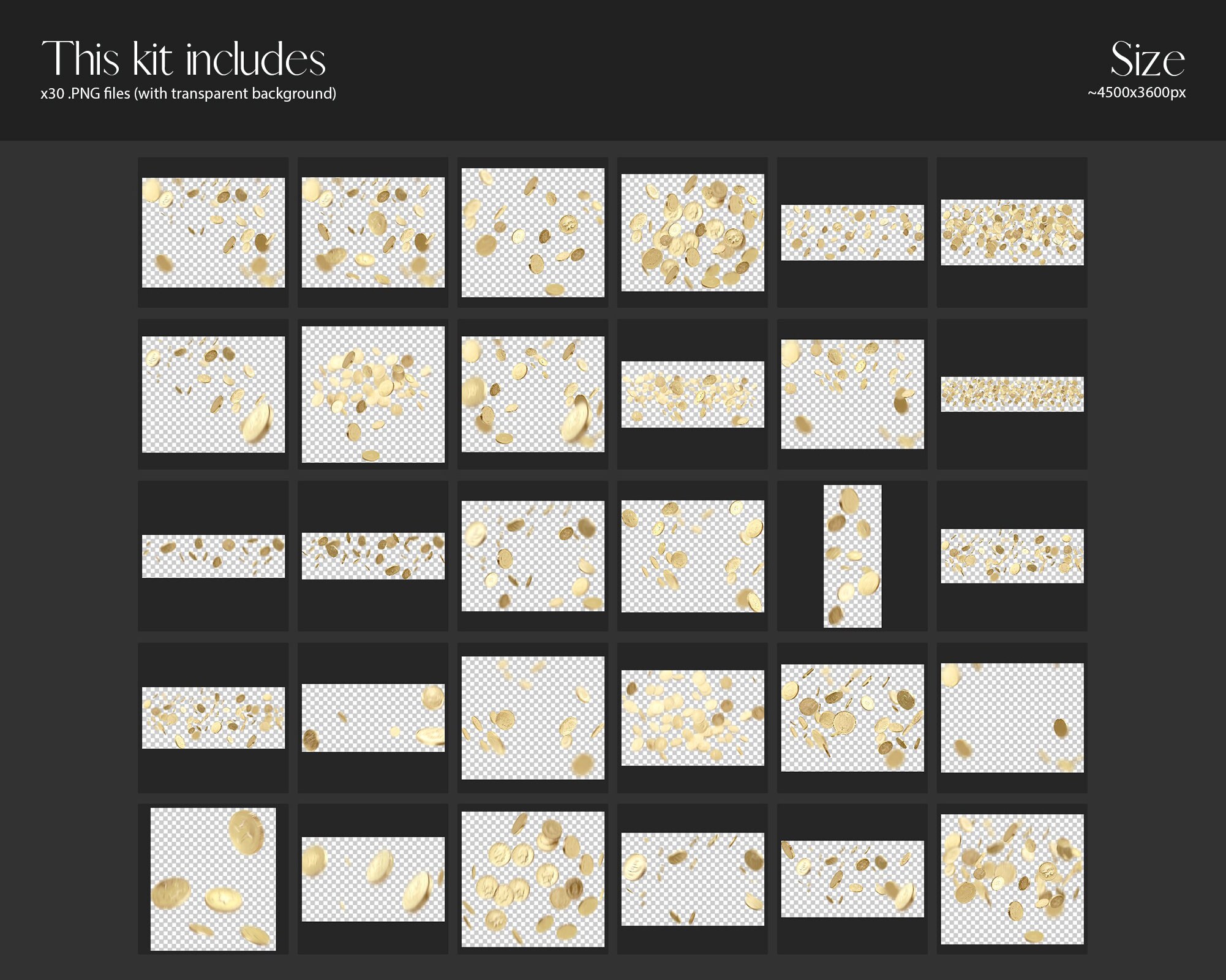 White Gold Coins Overlays, 30 PNG Files, White Gold Coins Clip Art ...