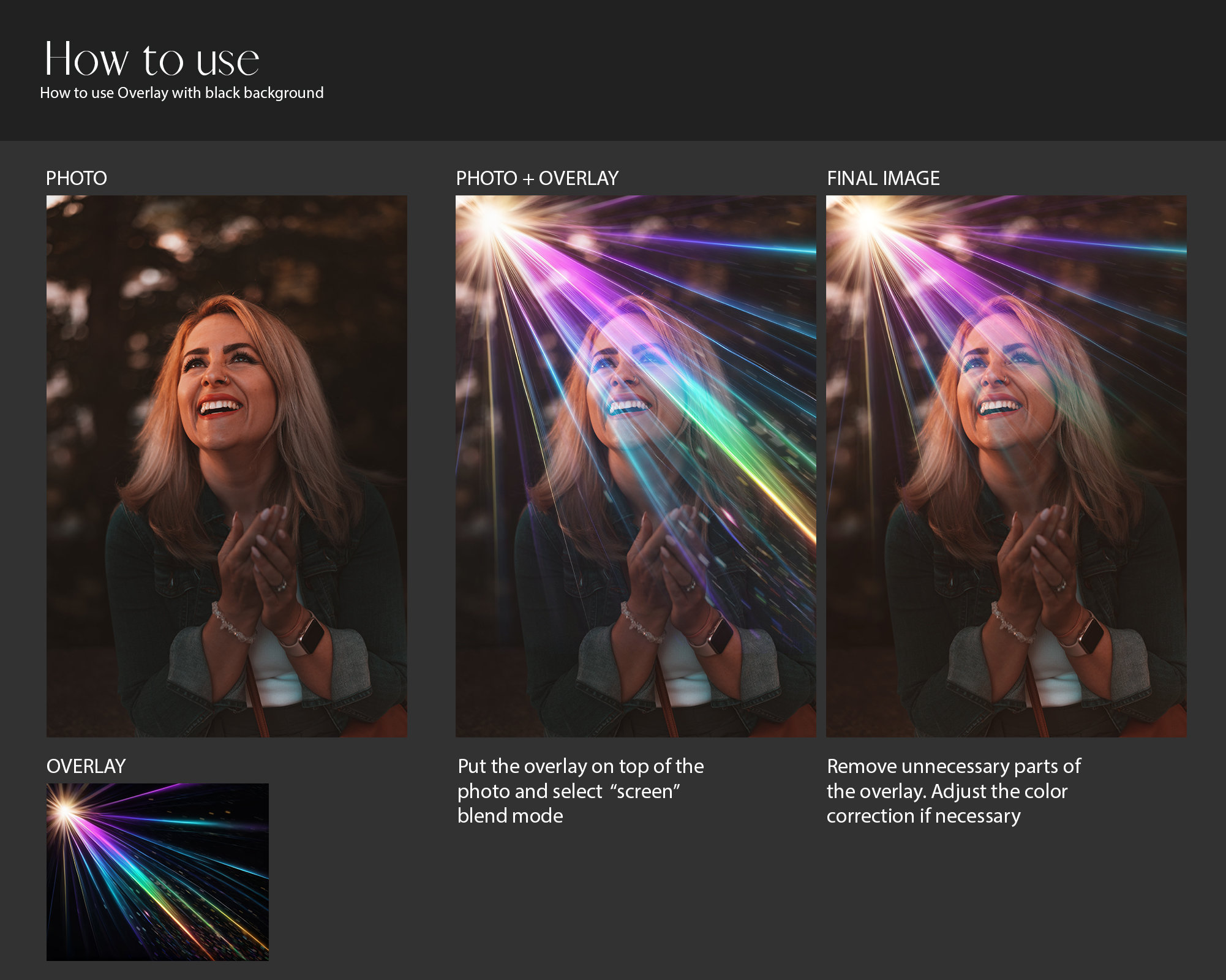 Holographic Light Photo Overlays, 30 JPG Files, Holography Photo ...
