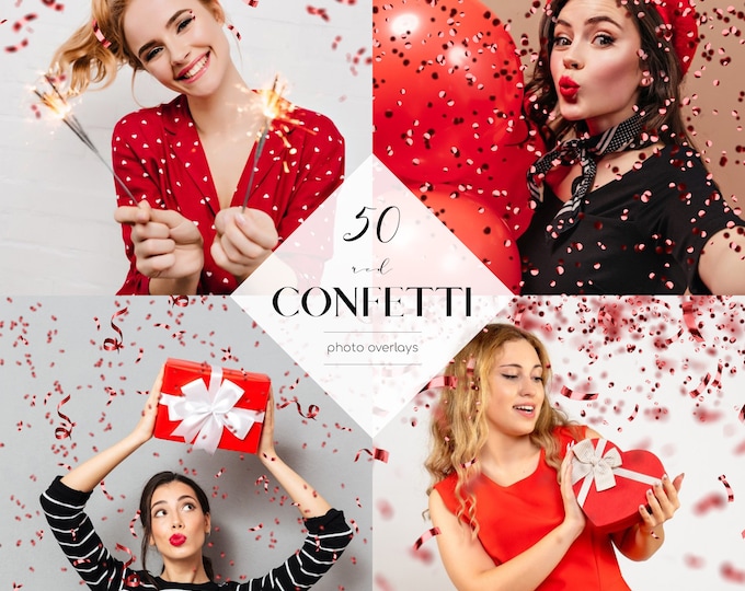 175 Confetti Overlays, Overlays for Photoshop, Realistic Falling ...