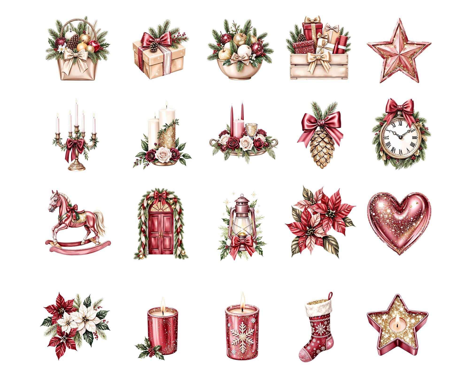 Sparkle Christmas Clipart, Cozy Holiday Decor, Cute Winter Characters ...
