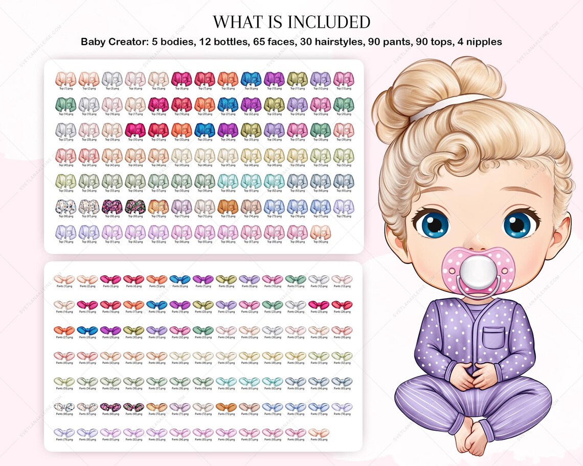 Chibi Mom and Babies Clipart: Custom Family Portrait Creator (PNG ...