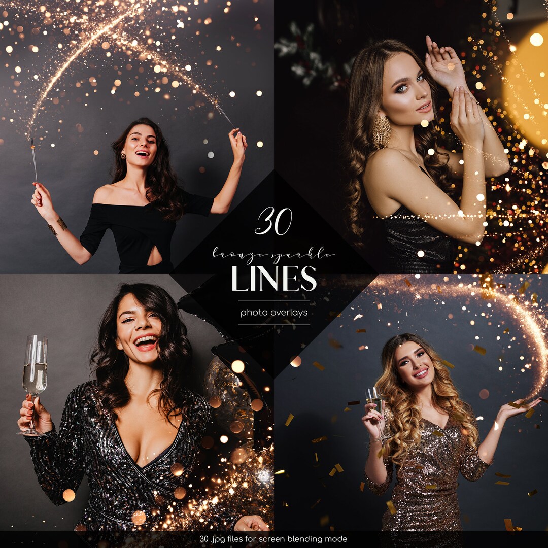 Bronze Sparkle Lines Photo Overlays: Bokeh Effects (30 JPG Files) - Etsy