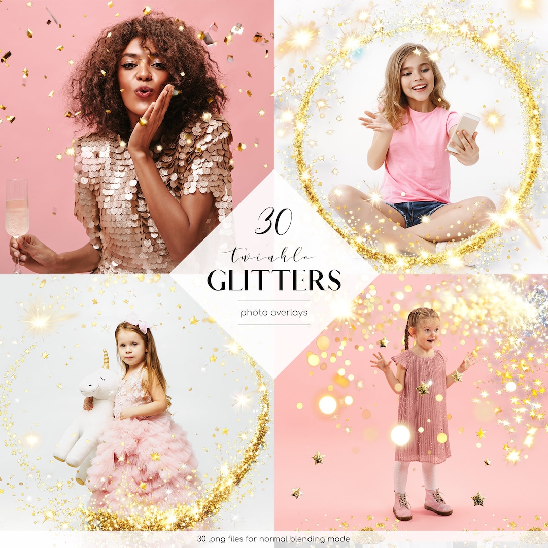 Twinkle Glitters Clipart, Sparkle Photo Overlays, 30 PNG Files, Sparkle ...
