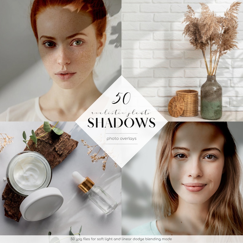 Realistic Plant Shadows Photo Overlays, 50 Plant Shadow Overlay ...