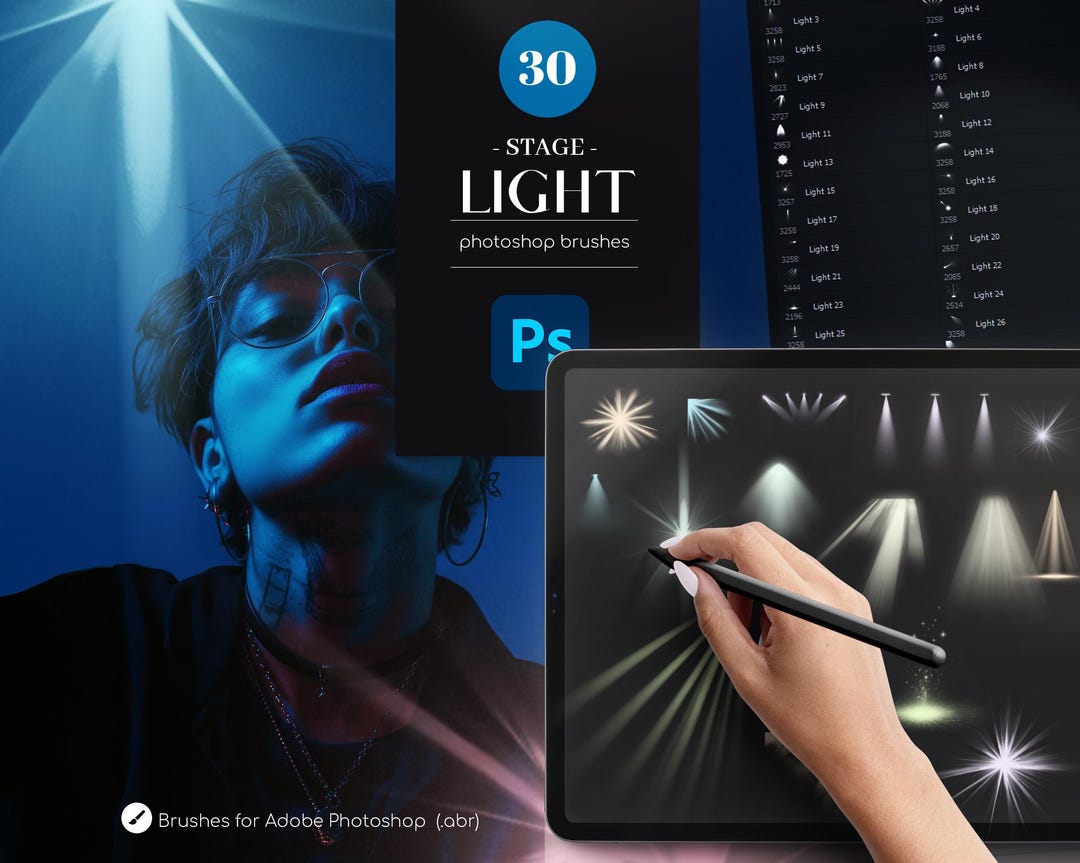 Stage Light Photoshop Brushes: 30 Realistic Effects (ABR File) - Etsy