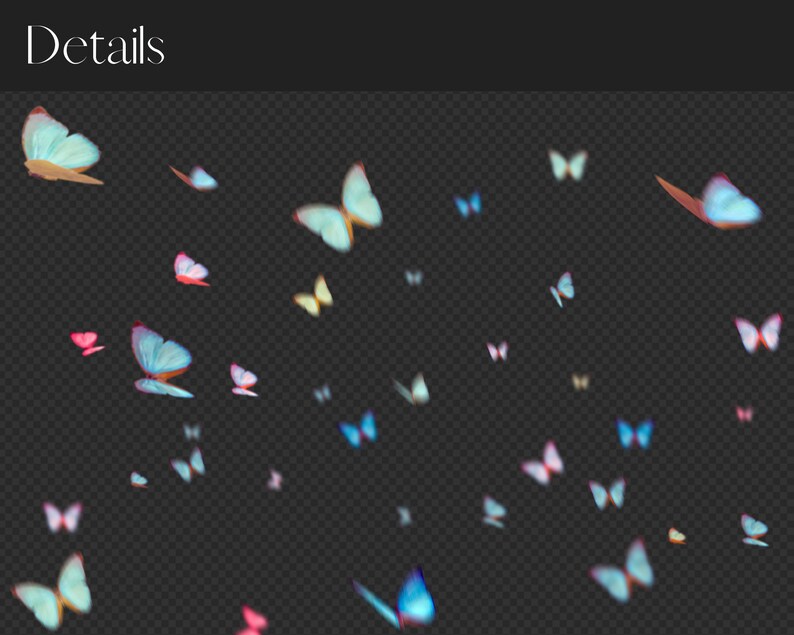 Pastel Rainbow Butterflies Photo Overlays, 30 PNG Files, Flying ...