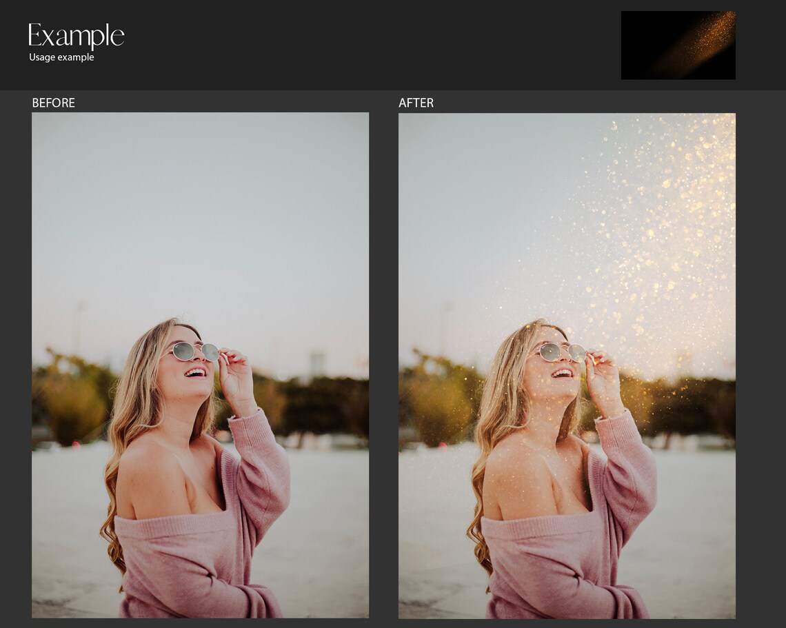 Gold Glow Dust Photo Overlays, 40 JPG Files, Glow Dust Effect, Magic ...