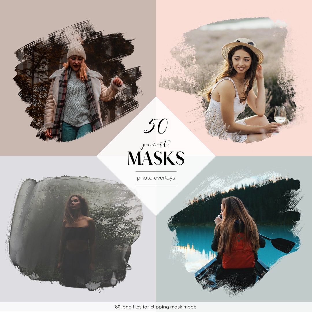 50 Paint Clipping Masks, Paint Photo Frames, Abstract Shapes Clipart ...