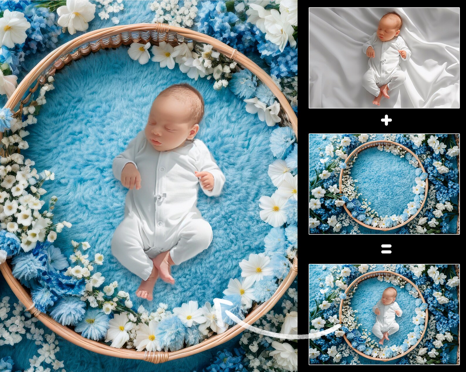 Newborn Baby Sleeping Digital Backdrops, 40 High-quality Photography ...