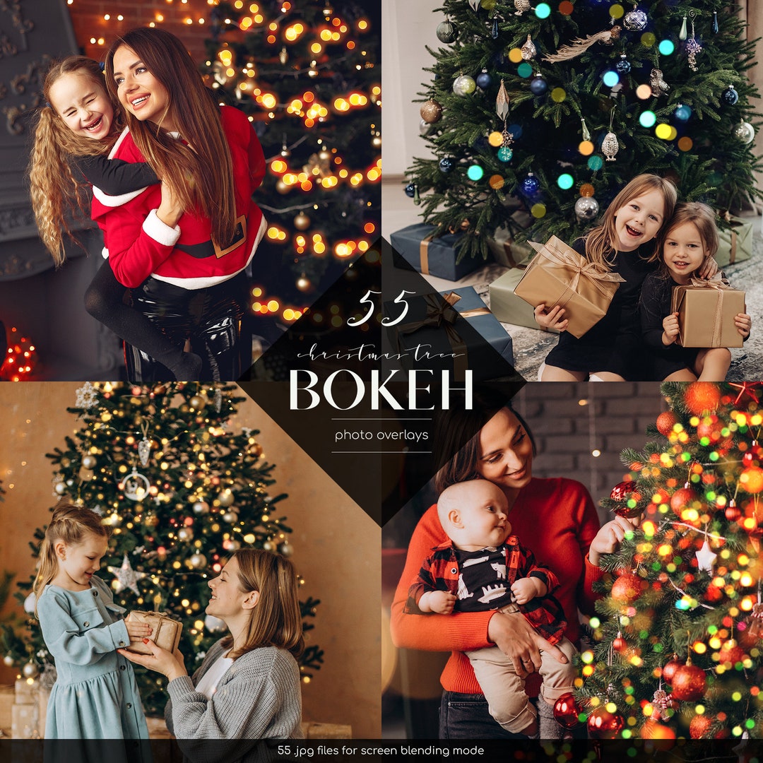 Christmas Tree Bokeh Photo Overlays: Festive Sparkle (JPG Files) - Etsy