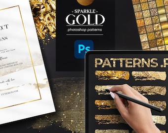 Sparkle Gold Photoshop Patterns: 110 Metallic Glam Seamless Designs ...
