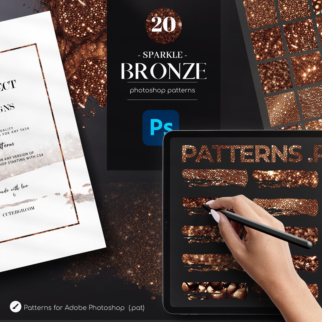 Sparkle Bronze Photoshop Patterns: Metallic Glam Addon (PAT File) - Etsy