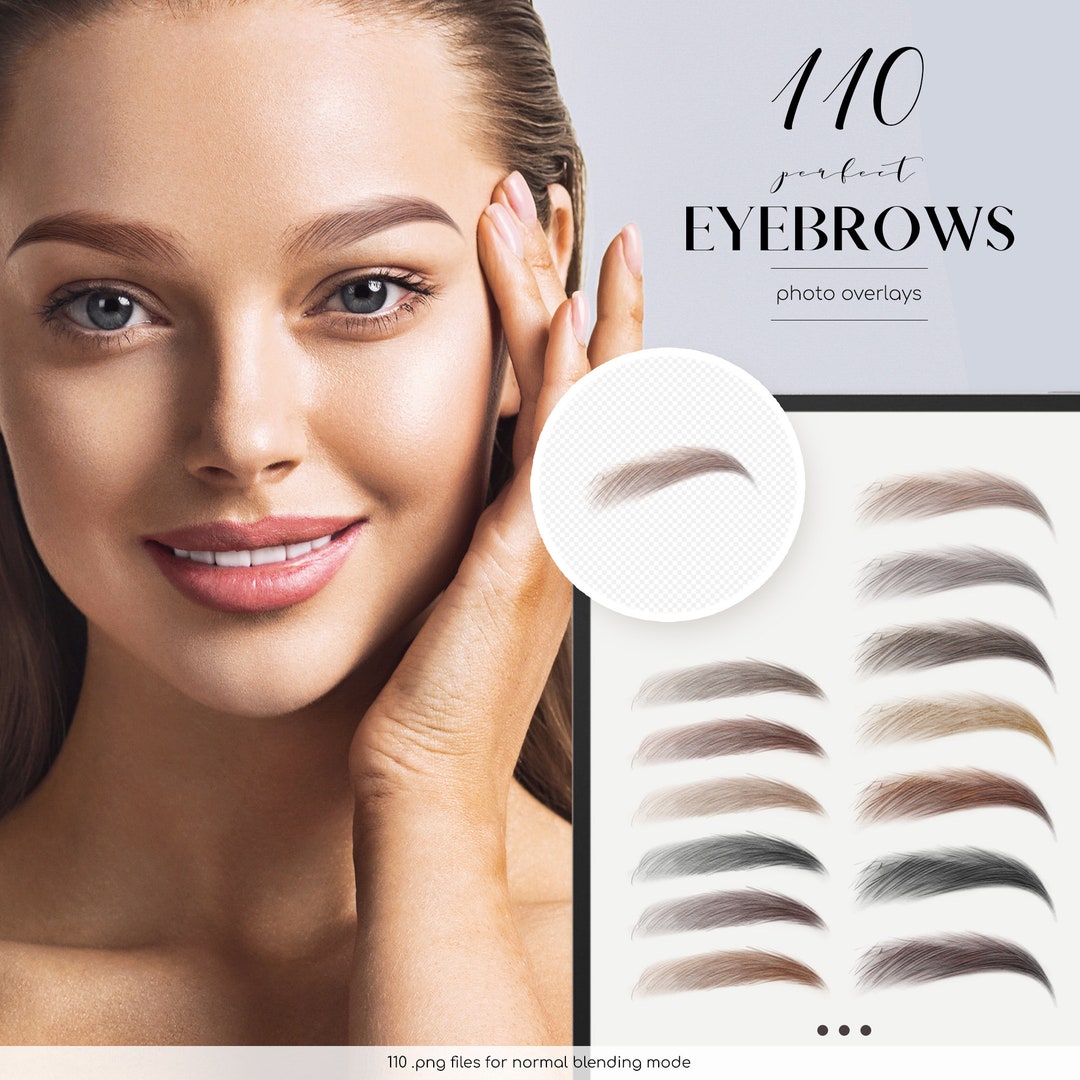 Eyebrows Photo Overlays, Realistic Eyebrows Clip Art PNG, 110 Files ...