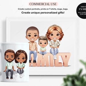 Chibi Family Clipart: Portrait Creator, Dolls PNG (digital Download) - Etsy