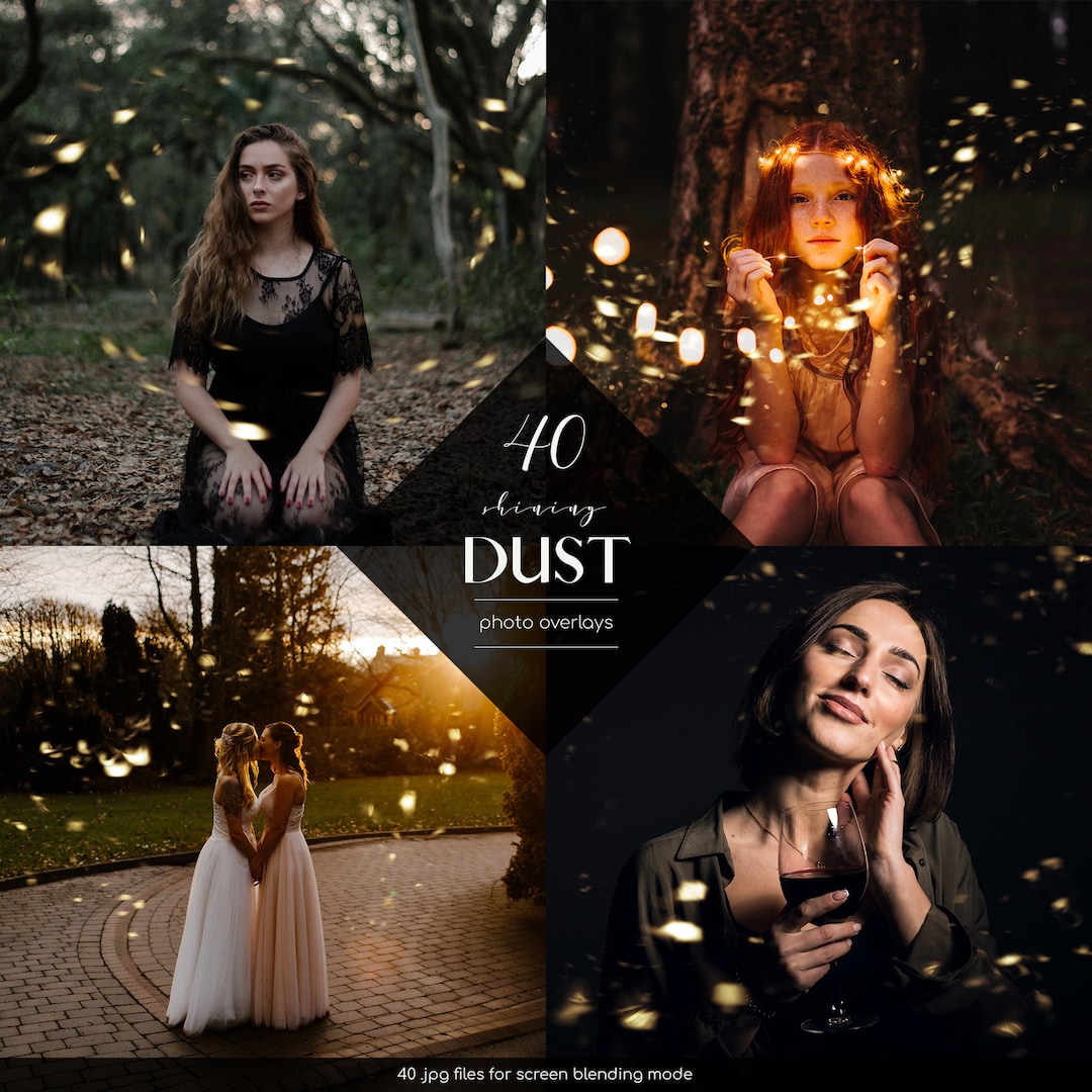 Gold Shining Dust Photo Overlays, 40 JPG Files, Floating Dust Effect ...