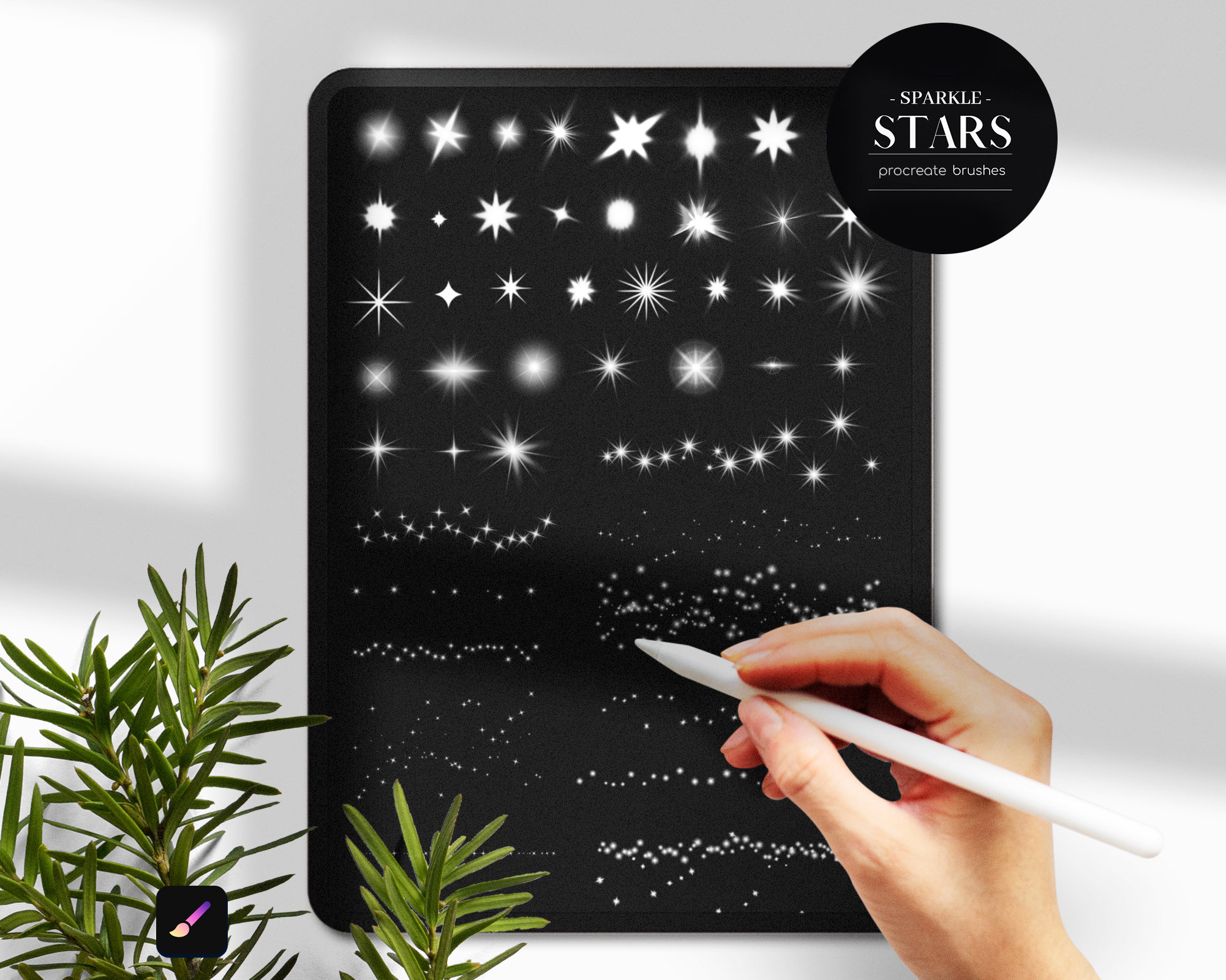 60 Sparkle Stars Procreate Brushes: Magic Effect .brushset (commercial ...