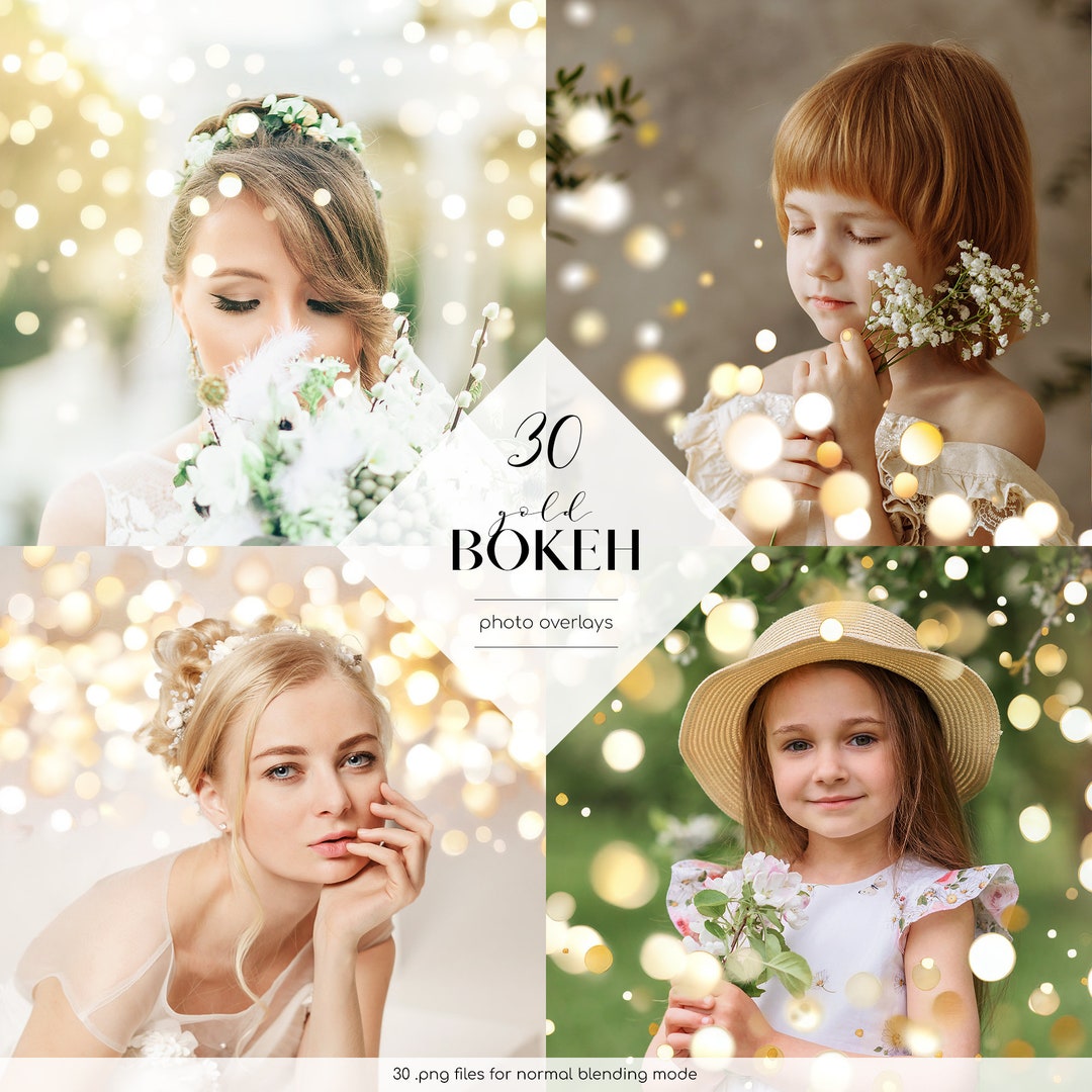 30 Gold Bokeh Clipart, Sparkle Bokeh Photo Overlays, Transparent PNG, Bokeh Photo Effect ...