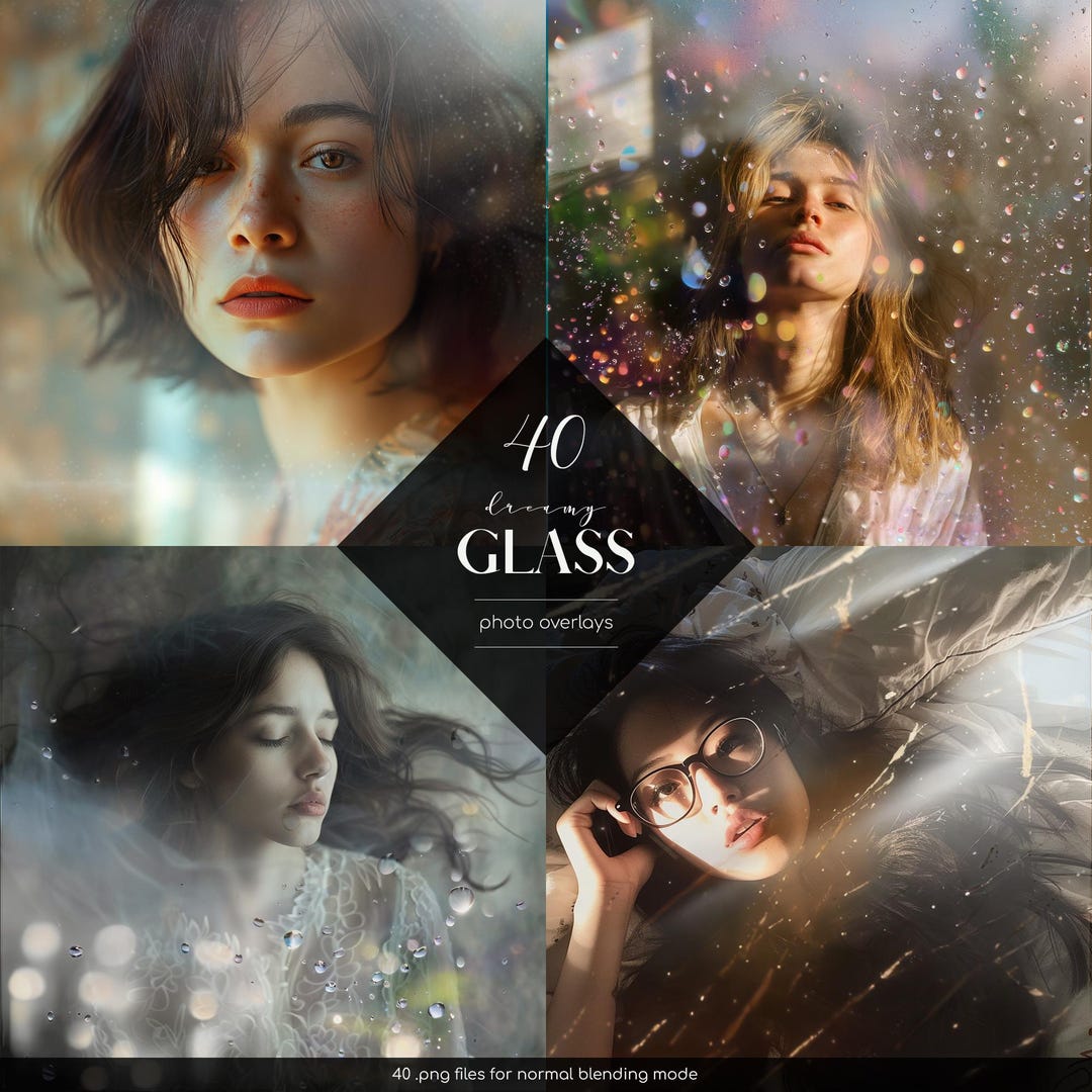 Dreamy Glass Photo Overlays: Reflection Effect (40 PNG Files) - Etsy