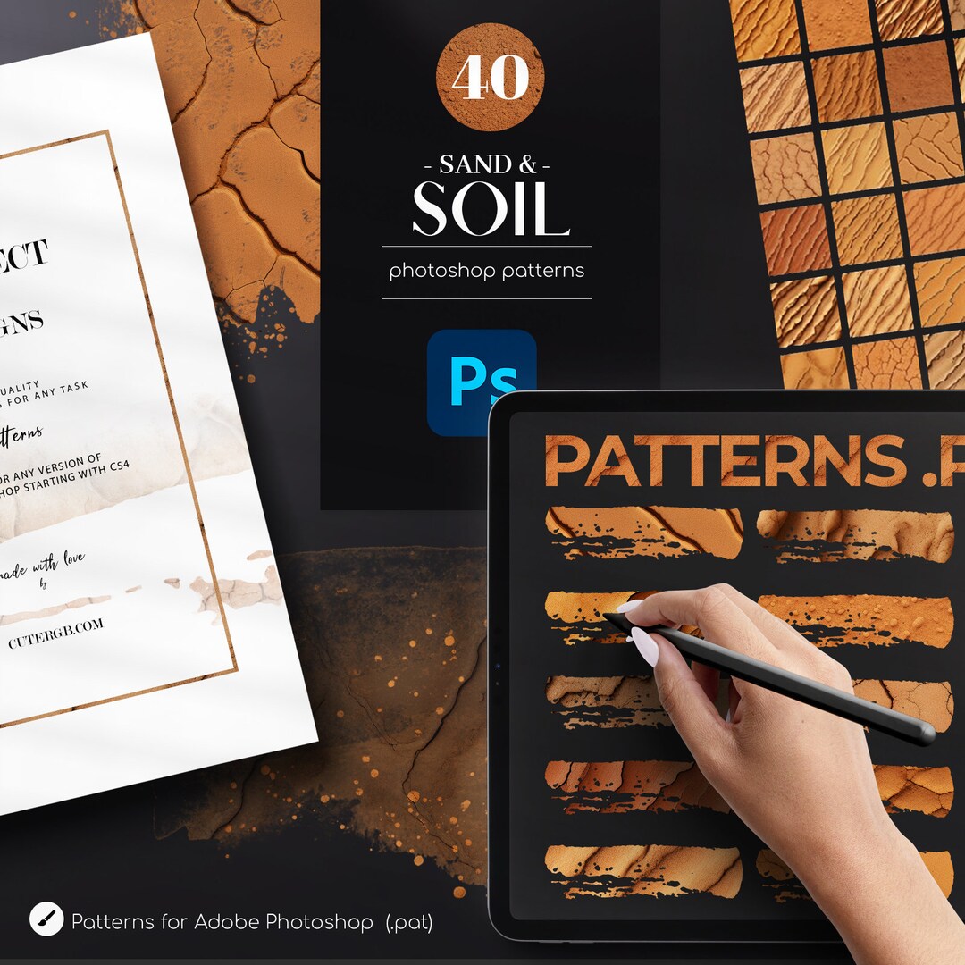 Sand & Soil Photoshop Patterns: 40 Seamless Textures (.PAT) - Etsy