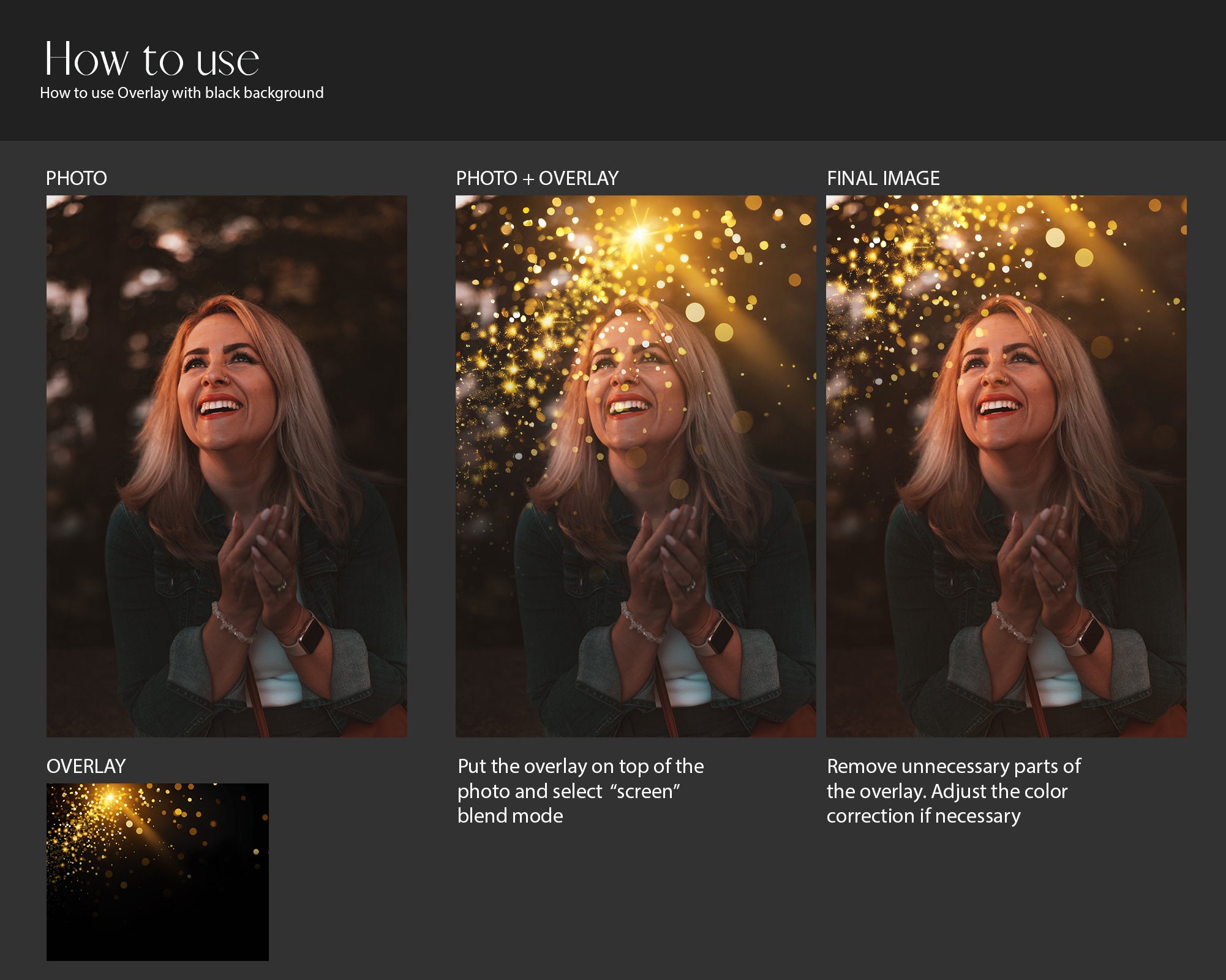 Gold Sparkle Lines Photo Overlays, 30 JPG Files, Gold Overlays, Free ...