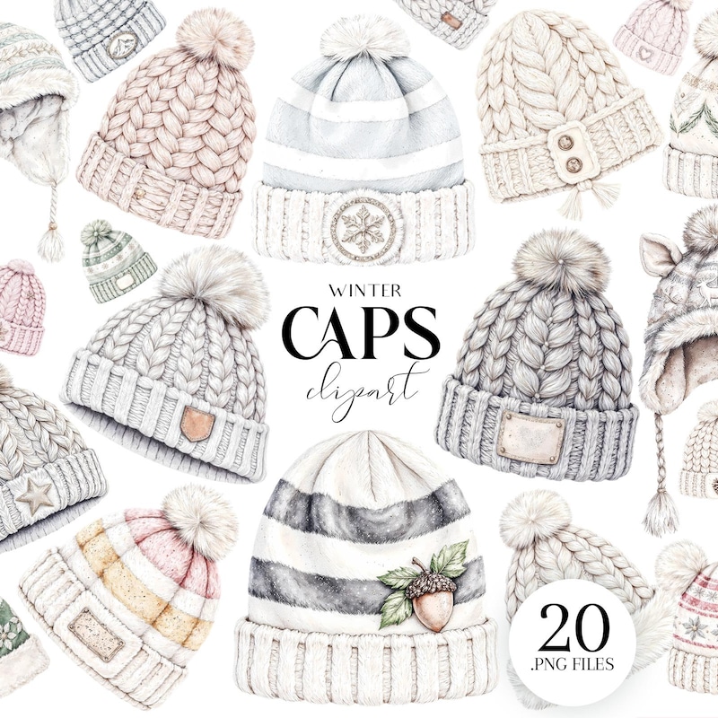 Mittens and Hat Clipart - Etsy