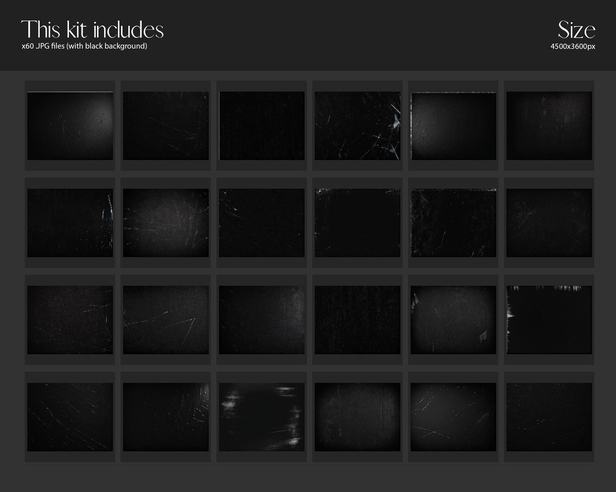 Scuffs & Scratches Photo Overlays, 60 JPG Files, Vintage Film Dust ...