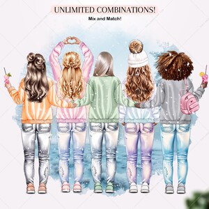 Winter Teens Clipart, Cozy Girls Clipart, Warm Clothes Clipart, Custom ...