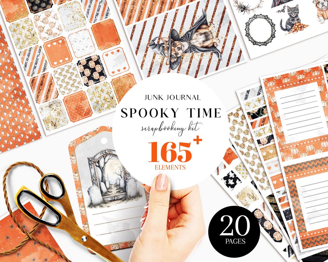 Spooky Junk Journal Digital Kit – Halloween Scrapbook Printable, 165 ...