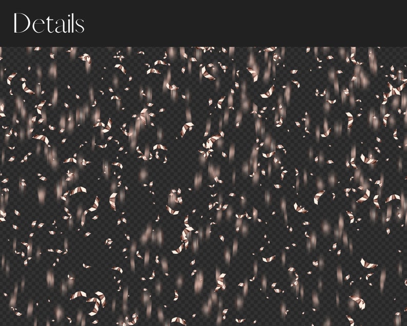 Rose Gold Confetti Overlays, 50 PNG Files, Rose Gold Confetti Clip Art ...