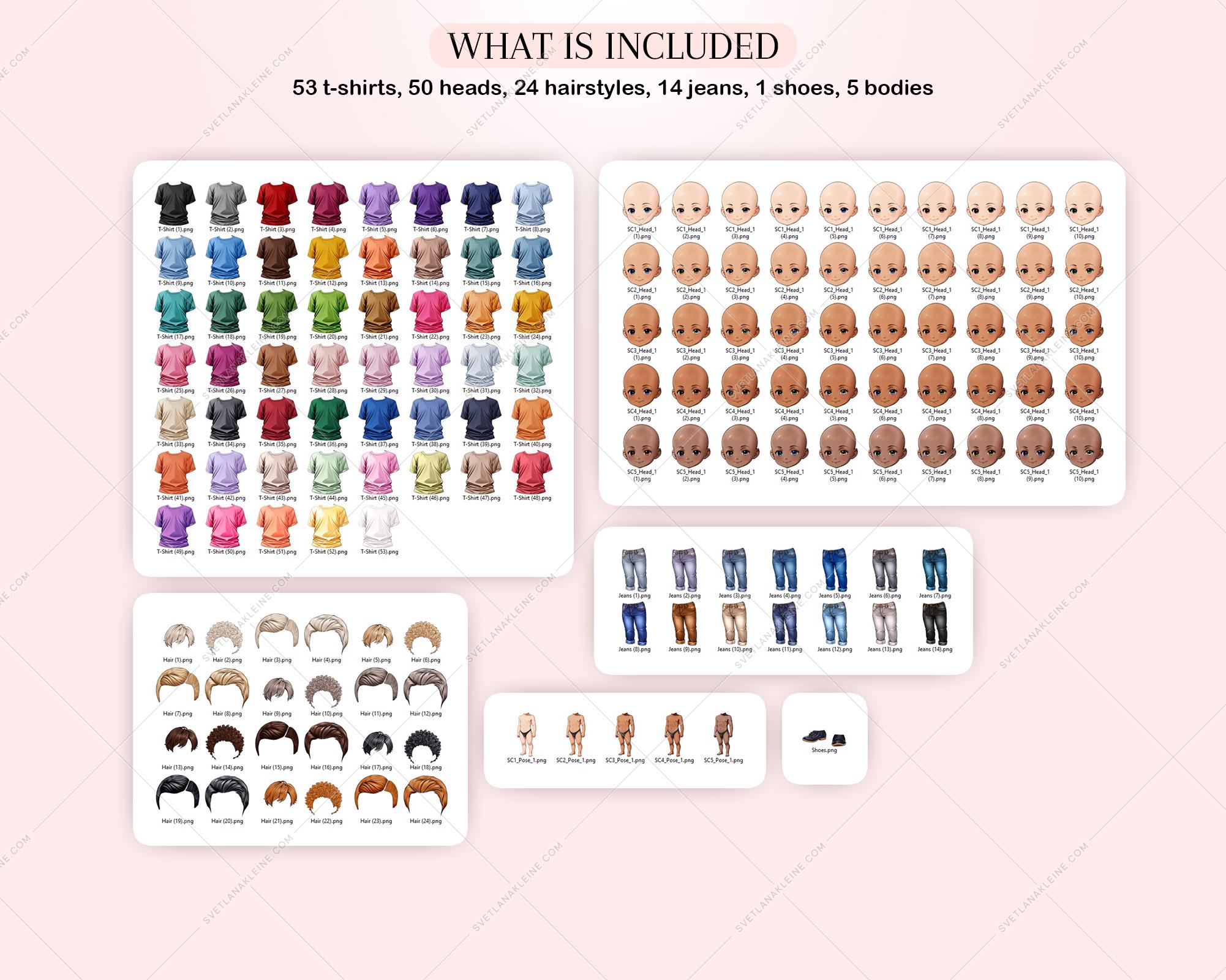 Chibi Family Creator Clipart: Custom Portrait PNG (digital Download) - Etsy
