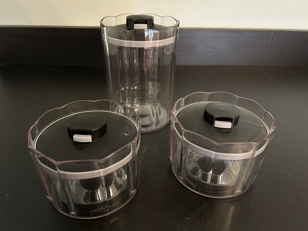 Tupperware Sheerly Elegant Clear Canister Candy Dish Set of 3 New ...