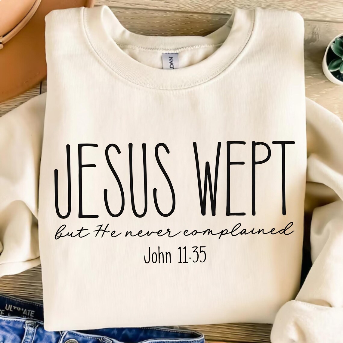 Jesus Wept PNG | Christian Faith Quote PNG | Bible Verse John 11:35 ...
