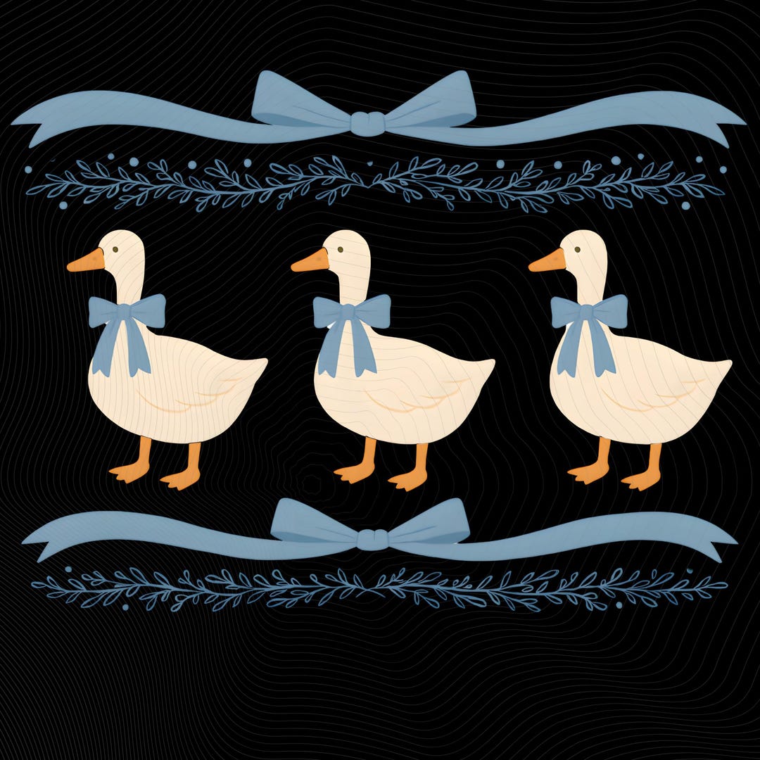 Vintage Blue Ribbon Goose Png, Retro Goose Sublimation, Cute 1980s ...
