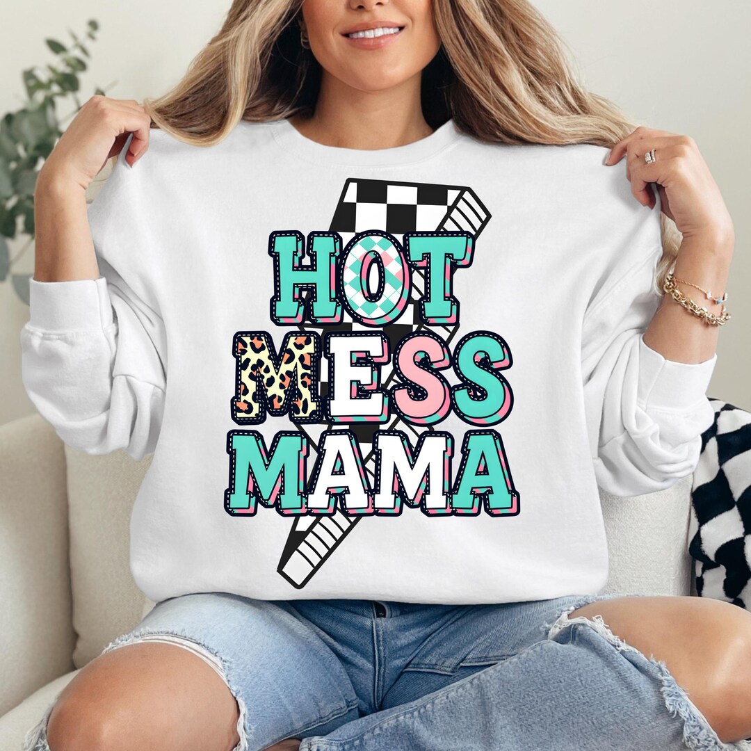 Funny Mom Quote Png, Hot Mess Mama Png, Retro Mama Png, Coquette Bow ...