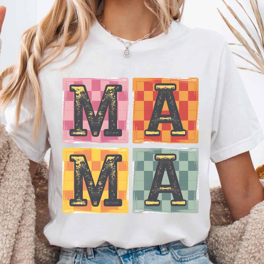 Retro Checkered Mama PNG | Trendy Mom Shirt Design | Funny Sassy ...