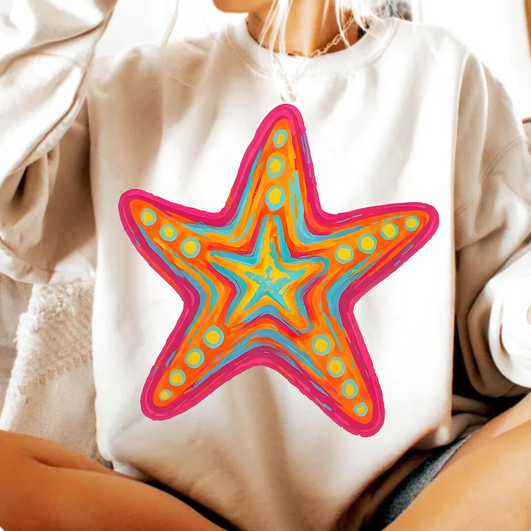 Starfish PNG, Preppy Coastal Shirt Design, Summer Vibes Png, Nautical ...