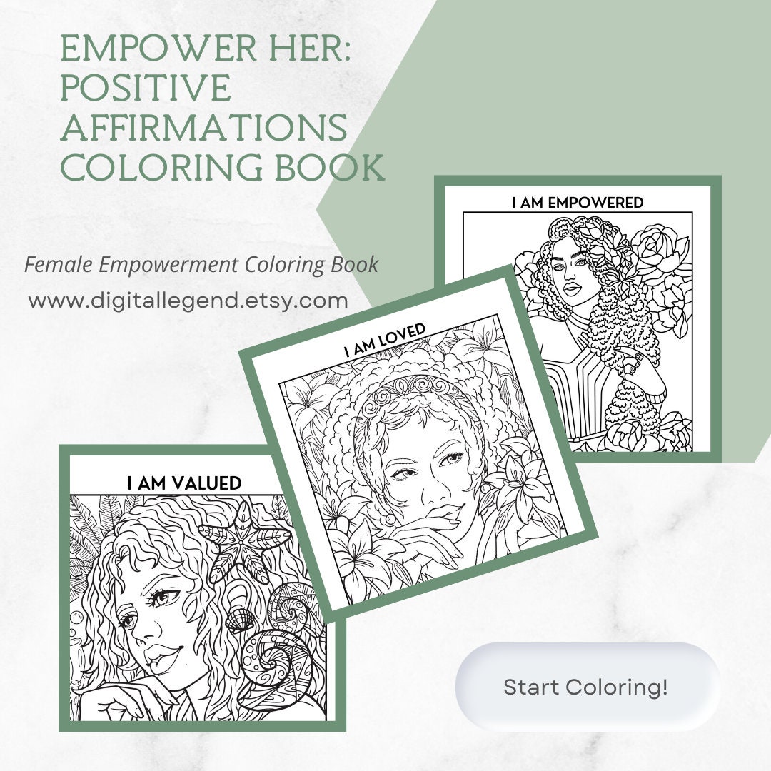 Empower Her: Positive Affirmation Coloring Book - Etsy