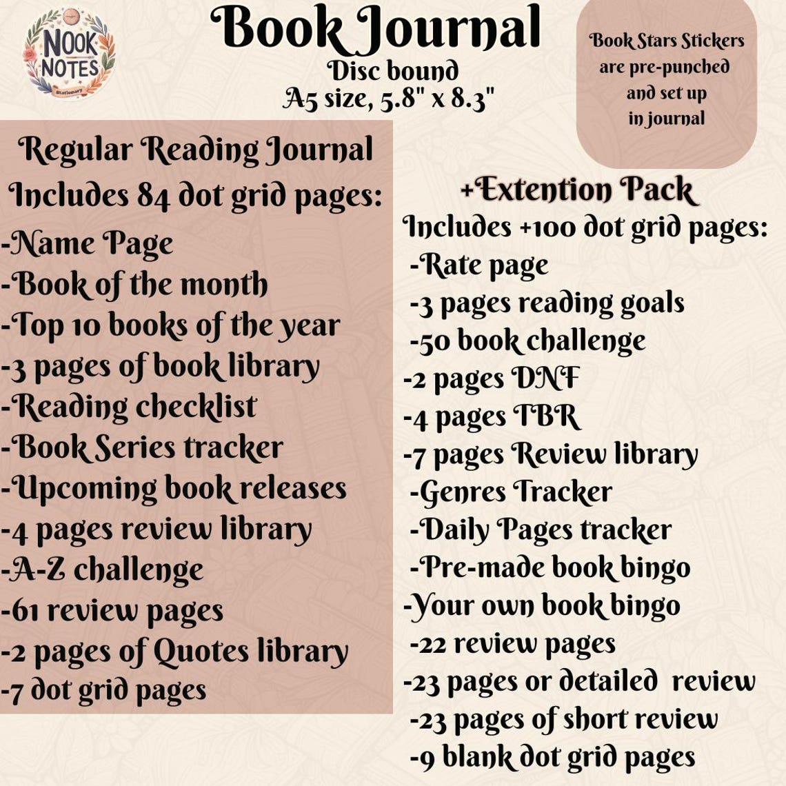 Physical Reading Planner: Book Review Journal, A5 Discbound - Etsy