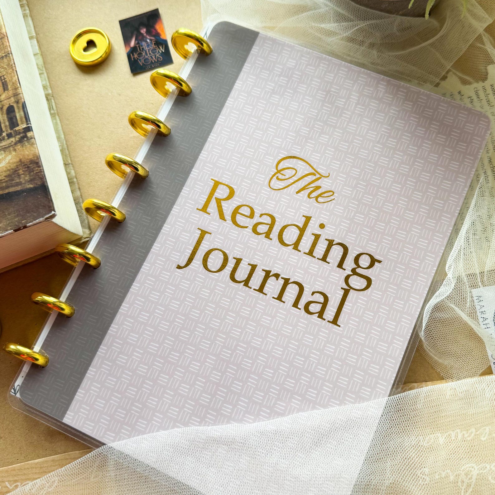 Beige Reading Journal With Nfc Tag, Book Rating Journal, Personalized ...