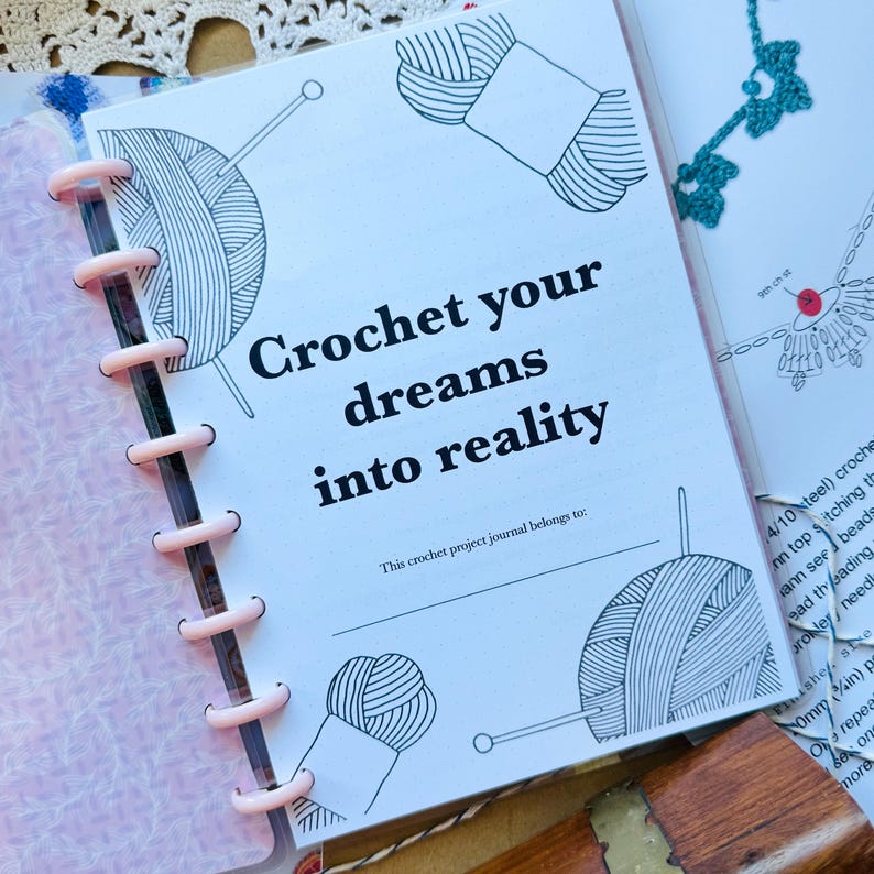 Crochet Pattern Notebook, Crochet Project Tracker, Crochet Log Book ...