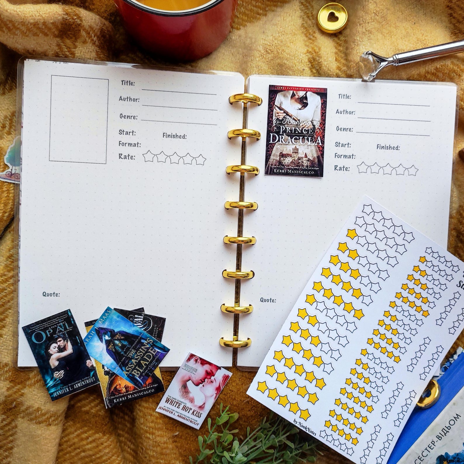 Book Cover Stickers: Reading Journal, Review Tracker, Book Lover Gift ...