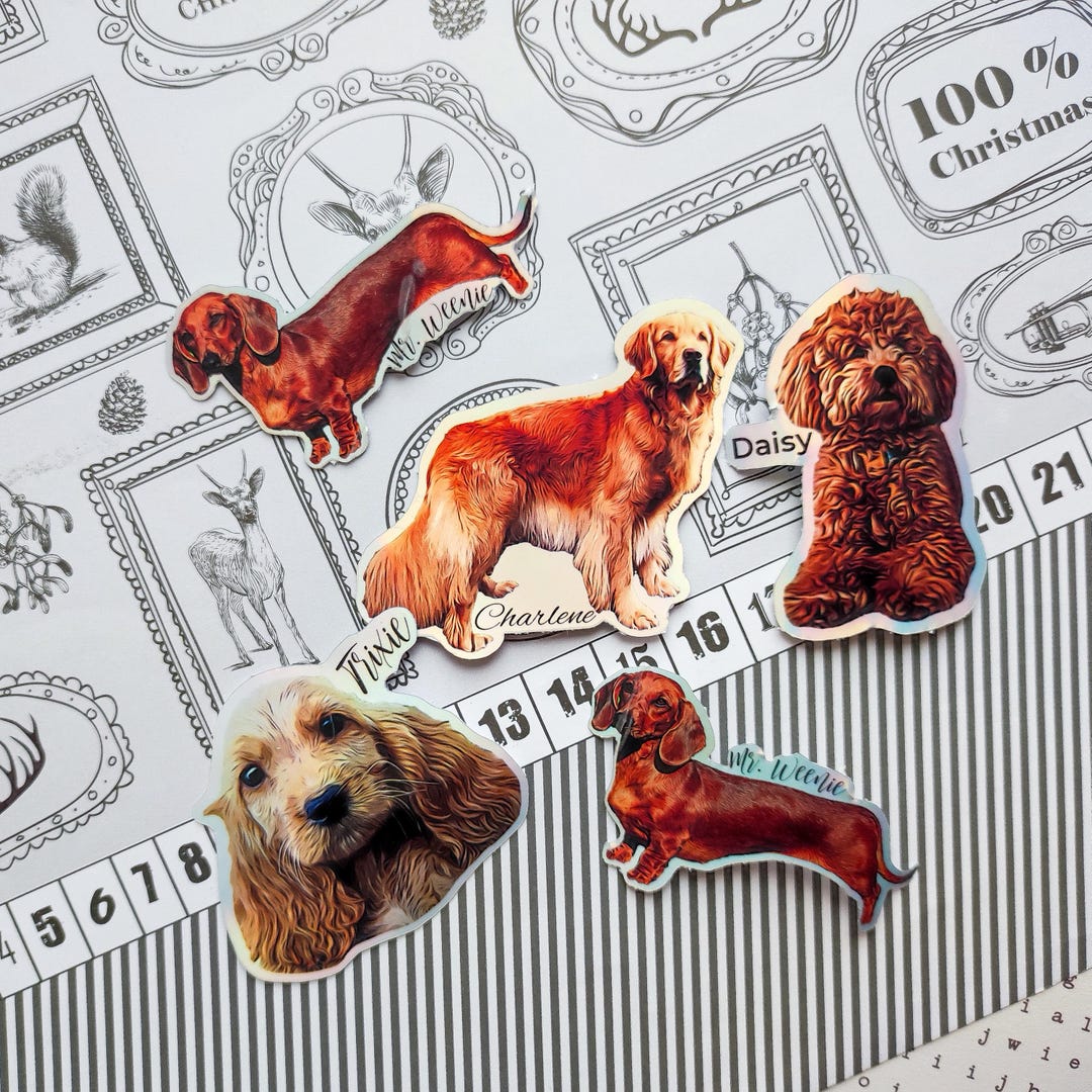 Waterproof Dog Laptop Stickers, Custom Gifts for Dog Lover, Vinyl ...