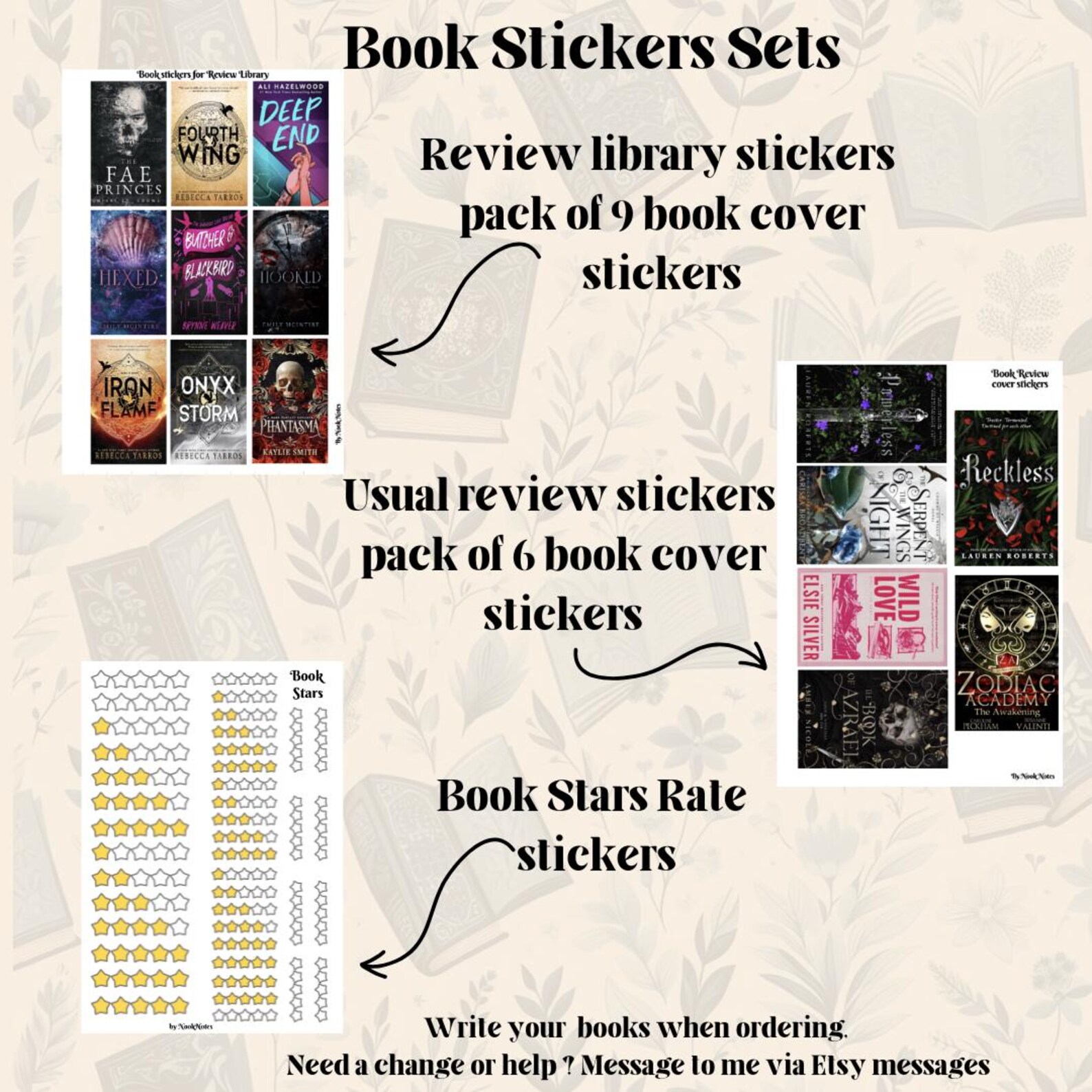Book Cover Stickers: Reading Journal, Review Tracker, Book Lover Gift ...
