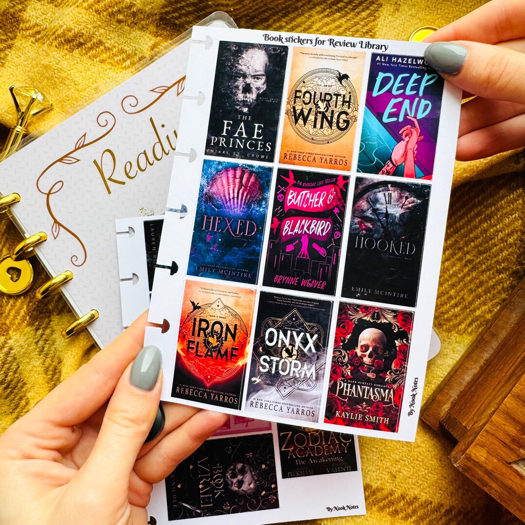 Book Cover Stickers: Reading Journal, Review Tracker, Book Lover Gift ...