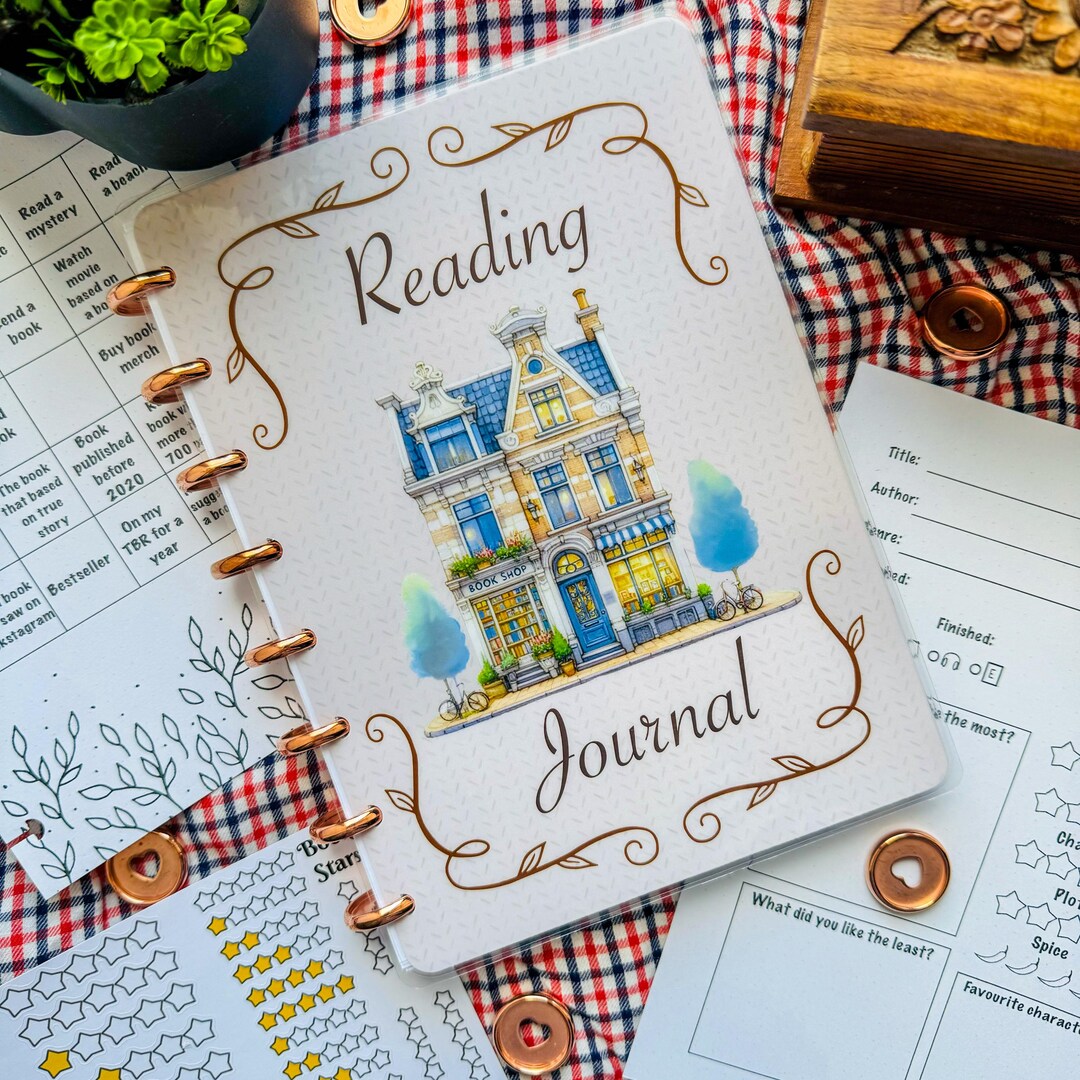 A5 Reading Journal Cover, Discbound Notebook Cover, Journal Cover ...