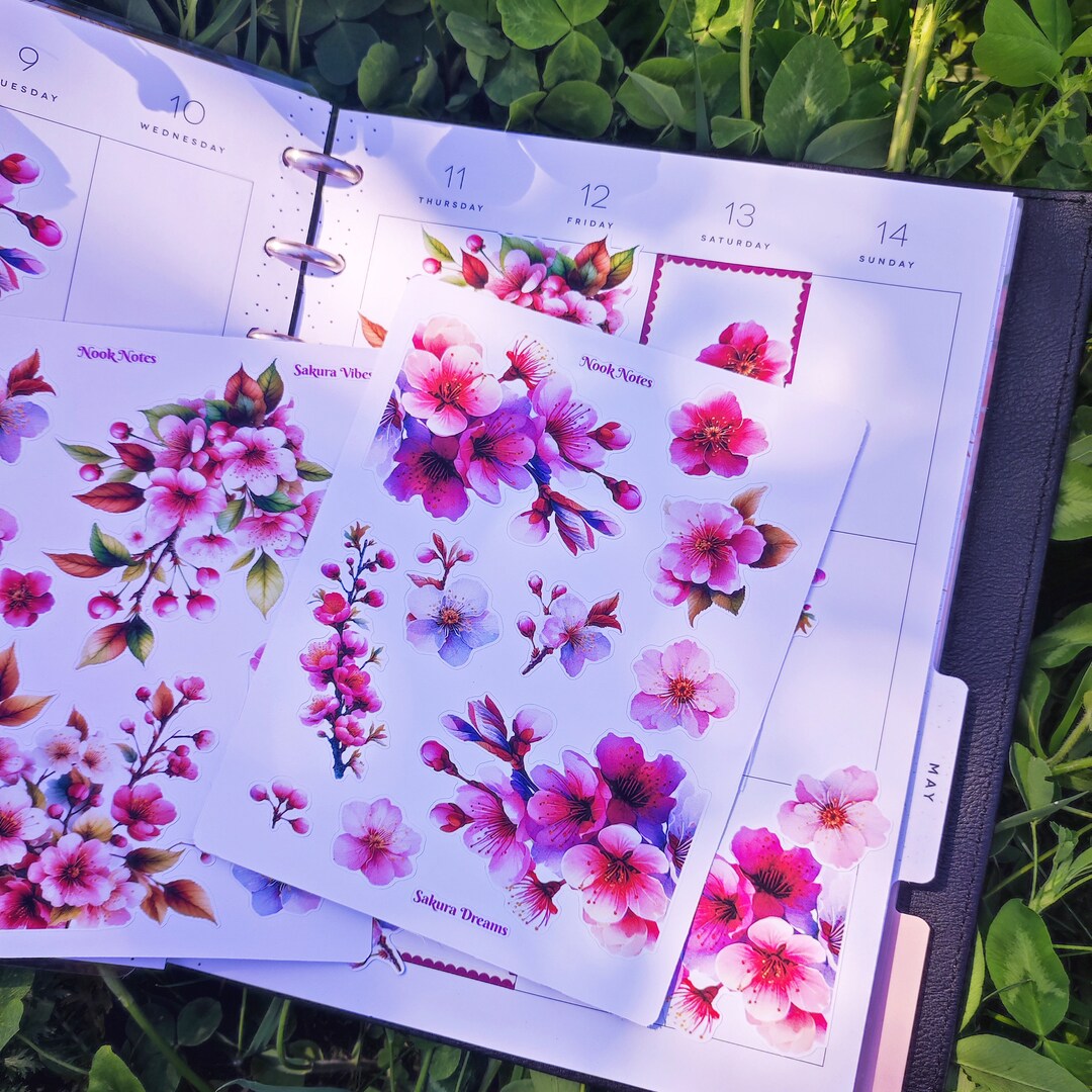 Sakura Stickers: Botanical Japanese Planner Stickers - Etsy
