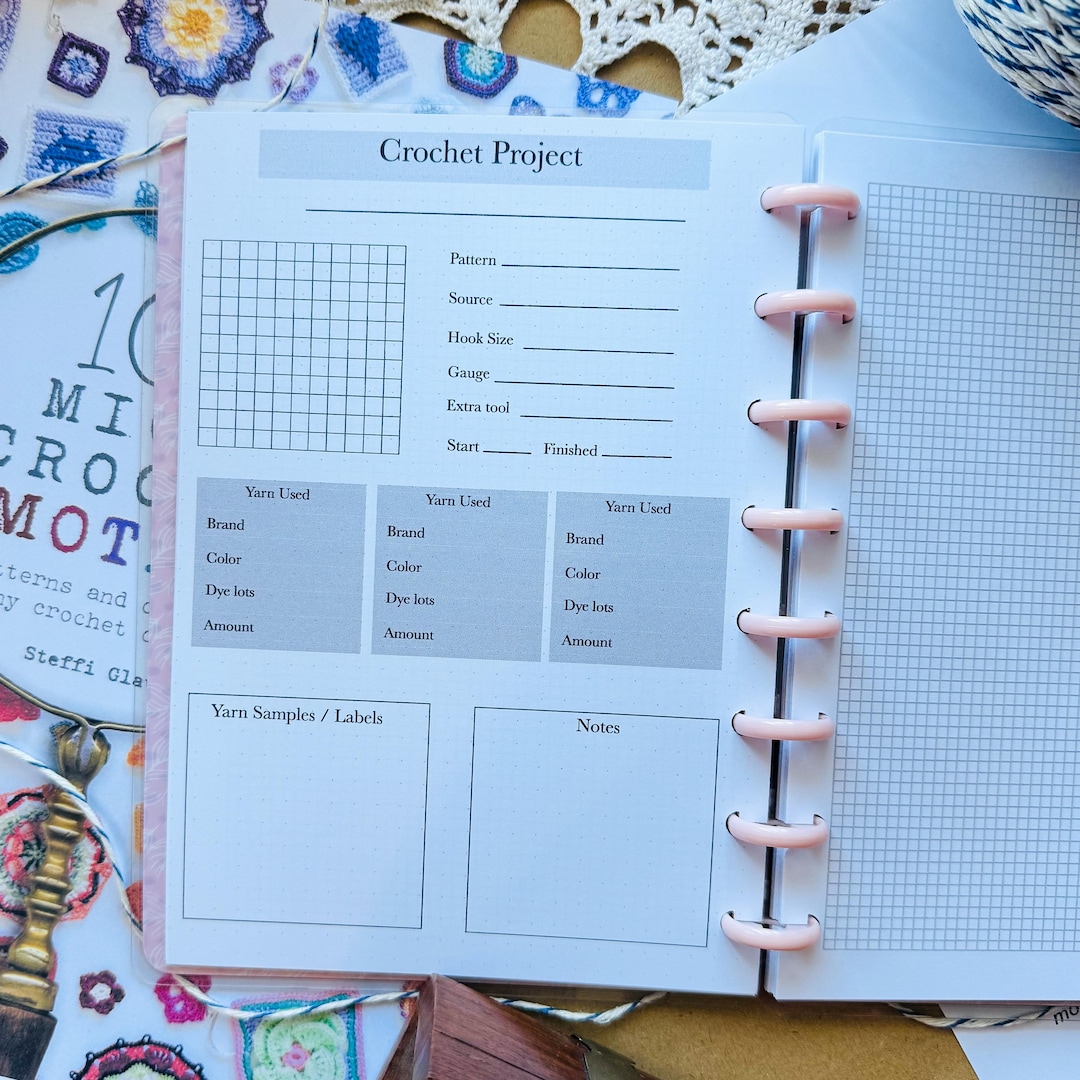 Crochet Pattern Notebook, Crochet Project Tracker, Crochet Log Book ...