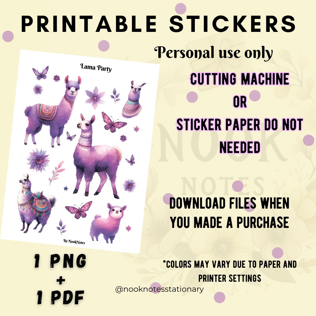 PRINTABLE Stickers Wild Planner Lama Conference Stickers Planner Decor ...
