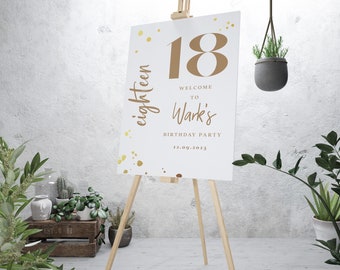 18th Birthday Sign, Eighteenth Birthday, Welcome Birthday Party Sign ...