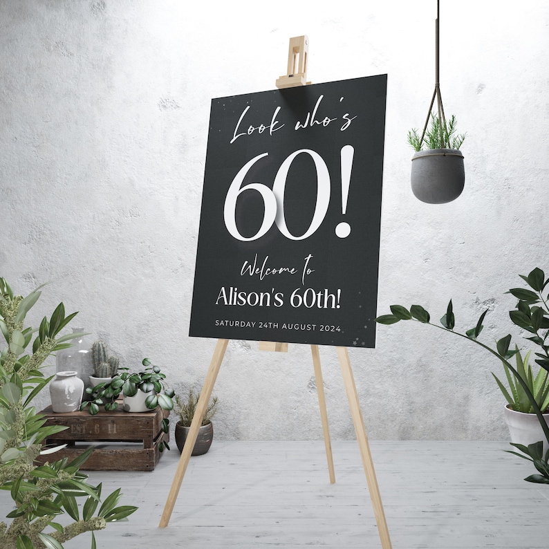 60th Birthday Welcome Sign - Etsy